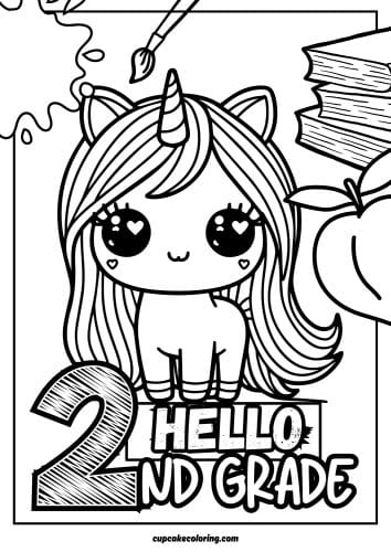 coloring pages for second graders with unicorns - free to print PDF - A4