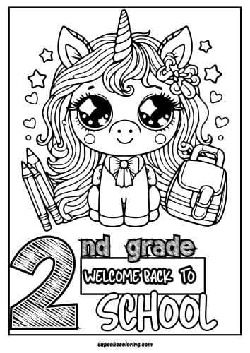 coloring pages for second graders with unicorns - free to print PDF - A4