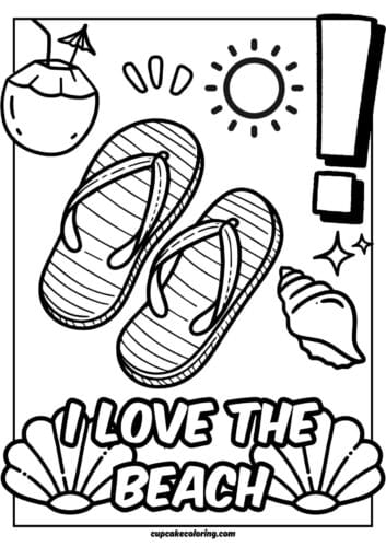10 Flip flops coloring pages - Free printables - CupcakeColoring